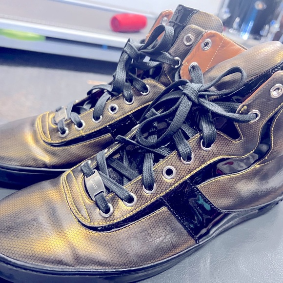 Shoes | Authentic Bally Gold And Black Sneakers | Poshmark